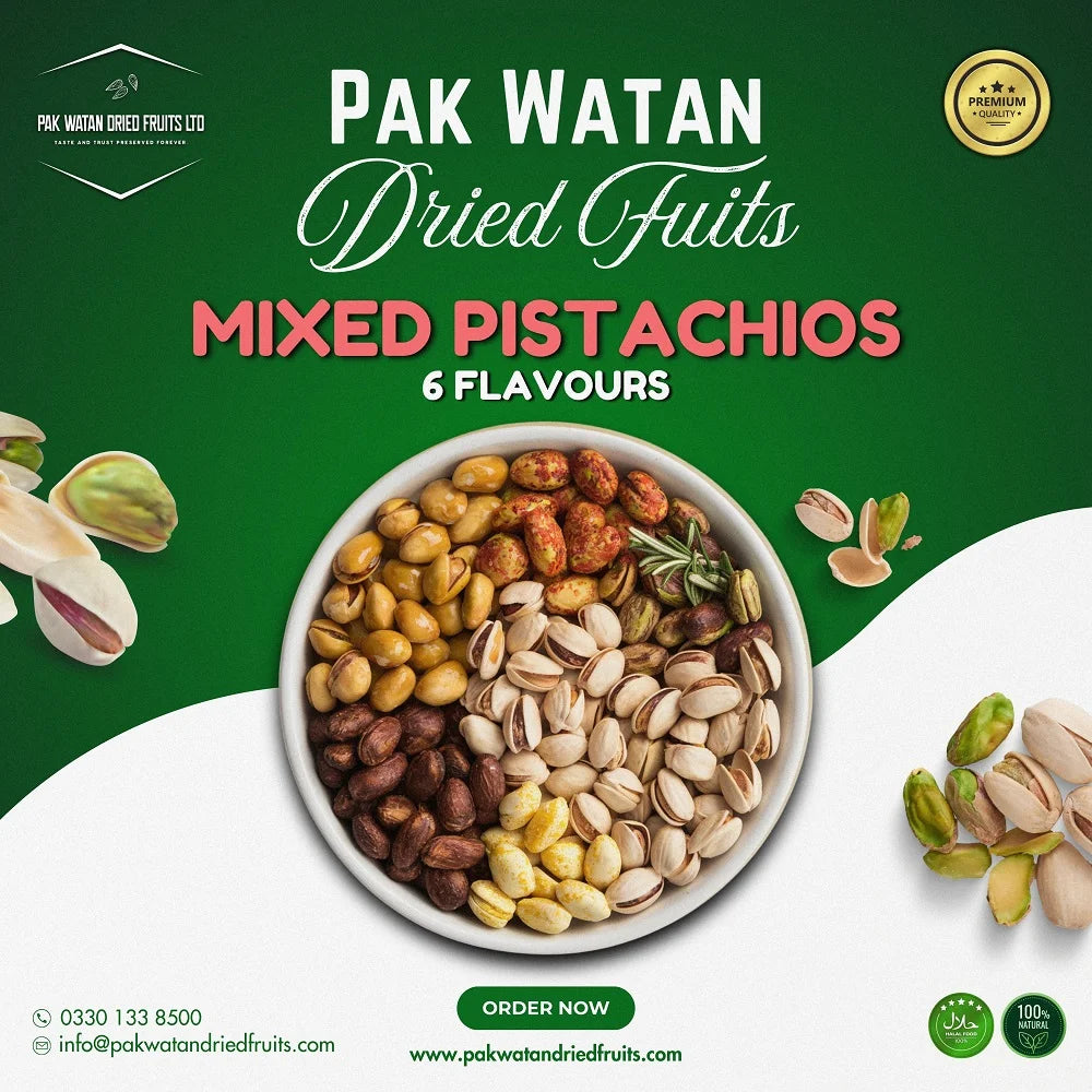 Mixed Pistachios (6 Flavours) – Pak Watan Dried Fruits Ltd.